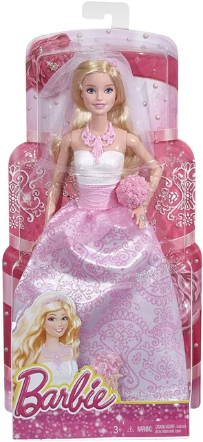 BARBIE BAMBOLA BARBIE Sposa, Con abito velo e fiori, Dettagli ...