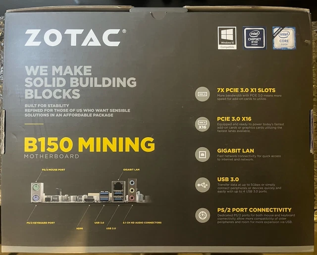 ZOTAC B150 MINING ATX Motherboard £63.10 - PicClick UK