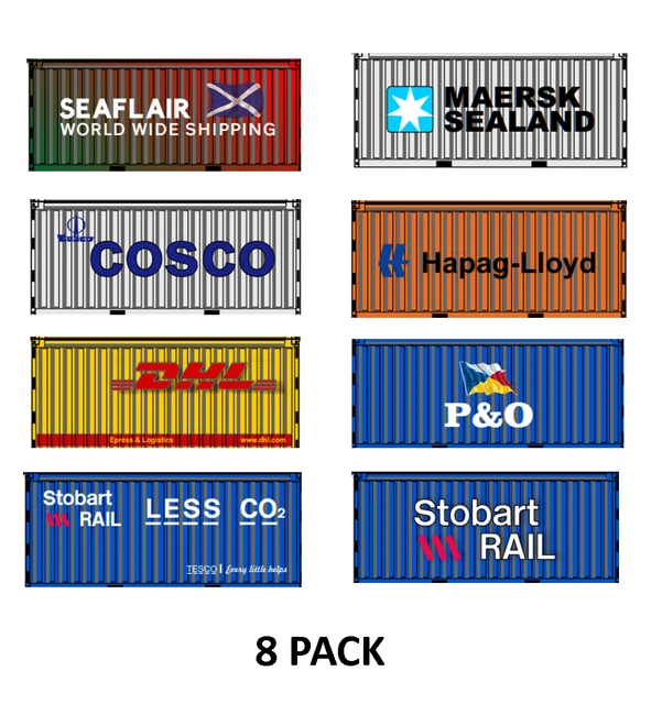 00 GAUGE MODEL Railway Containers Ship Yard Scene Stobart Rail P&O DHL ...