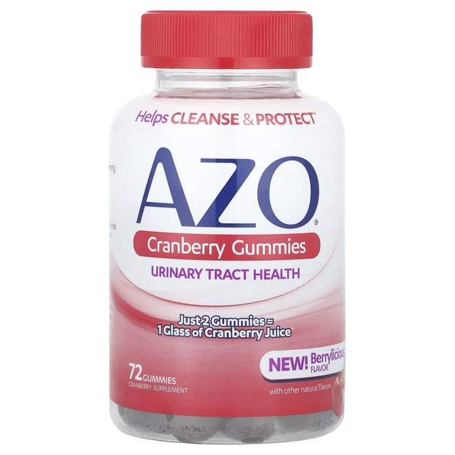 AZO, CRANBERRY GUMMIES, Berrylicious, 72 Gummies (250 mg per Gummy) £28 ...