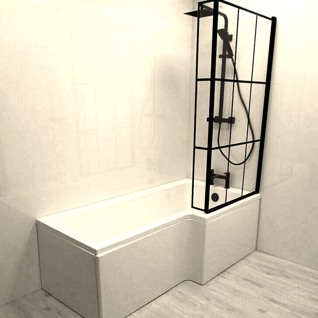 DESIGNER LEFT & Right Hand L Shaped Shower Bath Tub 1800 1600 1700 ...
