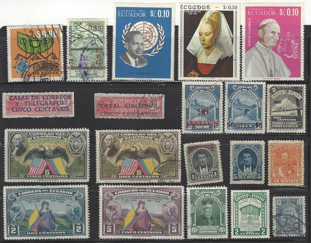 OLD COLLECTION 48 Different Ecuador Stamps Very Rare EUR 12,00 ...