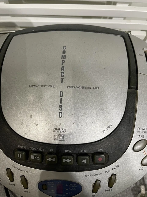 CSD-ASIO VIRTUAL STEREO Compact Disc radio Silver Boom-Box All In 1 ...