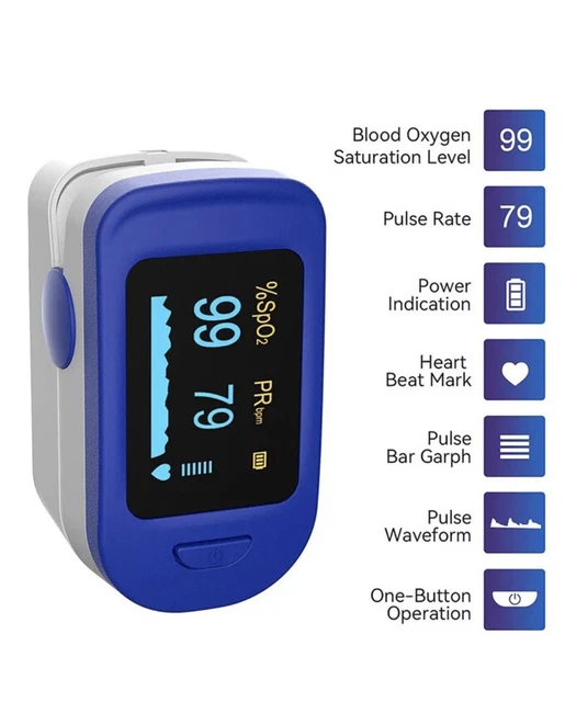 FINGER TIP PULSE Oximeter Meter SpO2 Oxygen Saturation rate Heart Blood ...