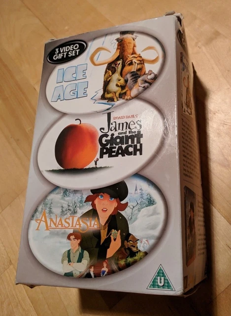 BOX OF 3 VHS - Ice Age 1, James and the Giant Peach, Anastasia - video ...