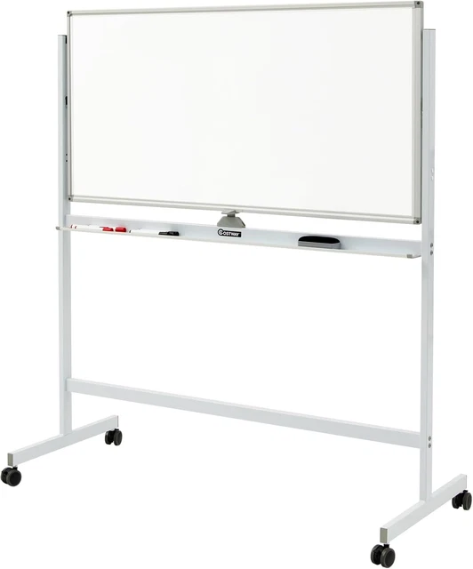 DOUBLE-SIDED MAGNETIC MOBILE Whiteboard, Adjustable Mobile Dry Erase ...