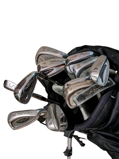 STRATA ULTIMATE GOLF Clubs Set Men 12 Iron Mix Cover Stands Black White ...