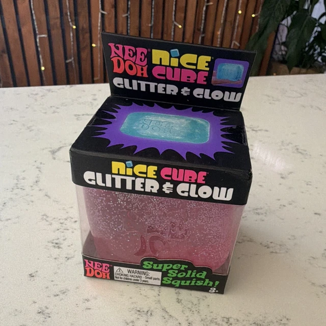 NEEDOH NICE CUBE Glitter & Glow Tactile Squeeze Toy Pink 3+ MPN 26032HY ...