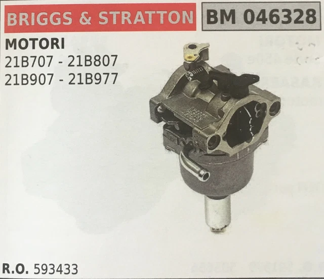 CARBURATEUR A CUVE BRUMAR Briggs & Stratton BM046328 Moteurs 21B707 et ...