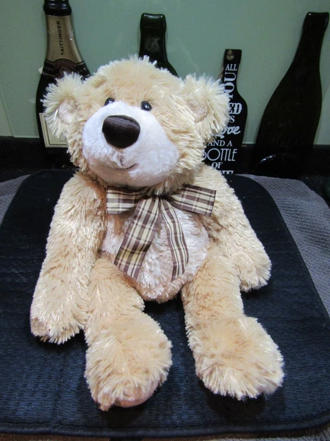 A GORGEOUS PRE-OWNED Animal Alley Teddy Bear (14") Brown Check Ribbon ...