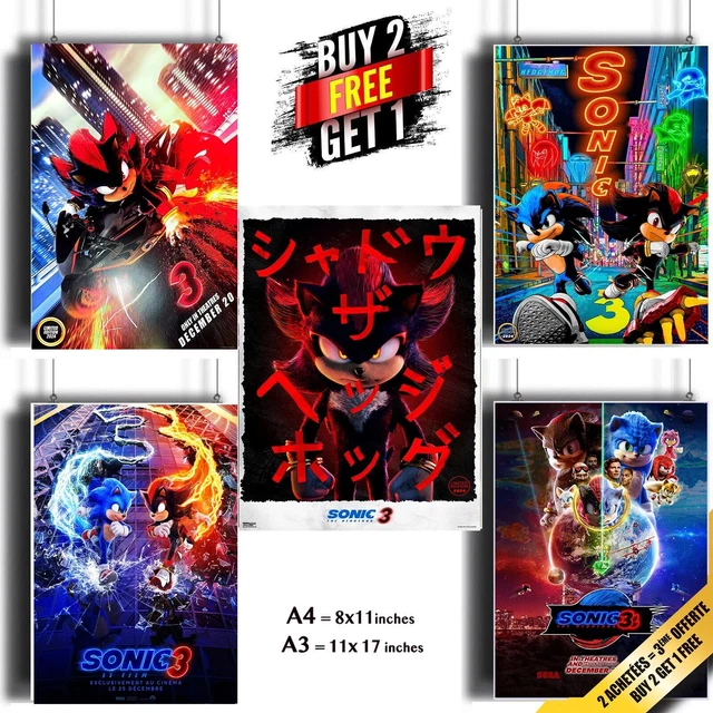 SONIC THE HEDGEHOG 3 Shadow LIMITED EDITION Poster & Final Poster ...