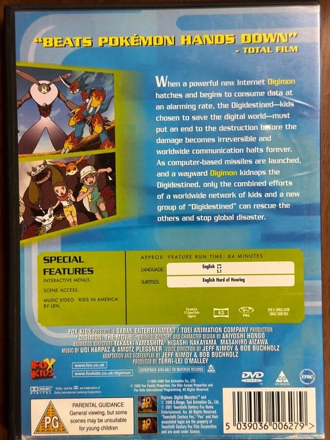 DIGIMON THE MOVIE DVD 2000 Japanese Anime Animation Feature Film EUR 25 ...