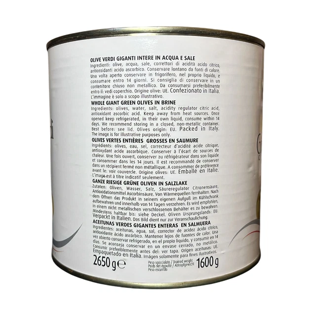 ROBO ACEITUNAS VERDES Gigantes En Lata 2650 G EUR 31,80 - PicClick ES