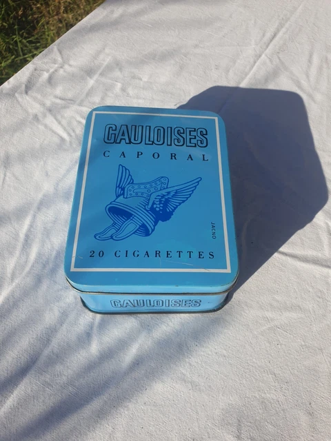 BOITE ANCIENNE MÉTAL publicitaire Cigarettes Gauloises Caporal Seita ...