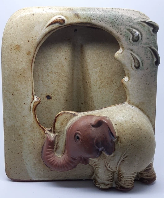 VINTAGE GEMPO UCTCI Pottery Photo Frame 3 x 4" Elephant Japan John Buck ...