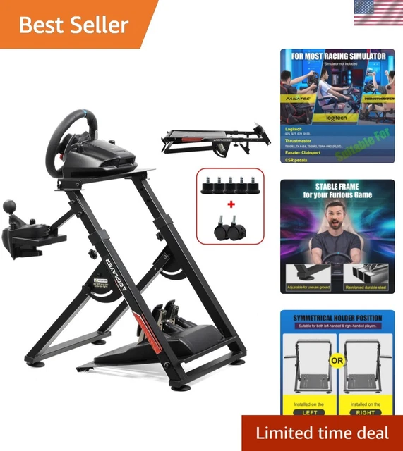 COMPACT SIM RACING Wheel Stand with Fixed and Sliding Wheels - Ideal ...