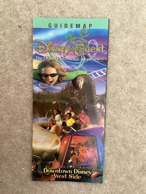 DISNEY QUEST PARK map extremely rare. guide Map of the no longer Disney ...