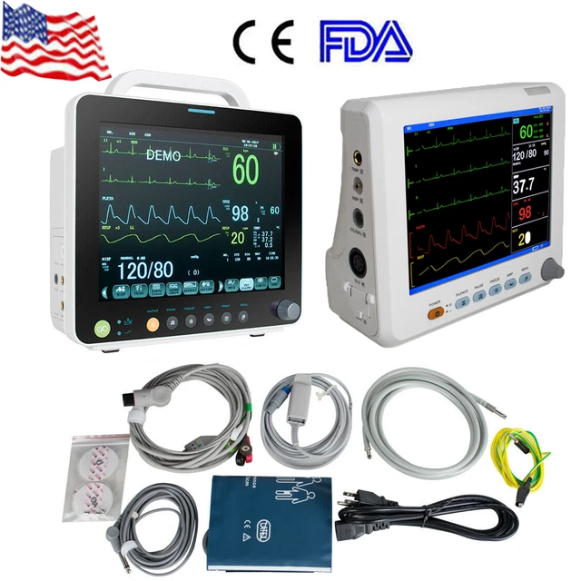 12/8& PATIENT MONITOR/ ICU CCU Vital Sign Hospital/ECG NIBP RESP TEMP ...