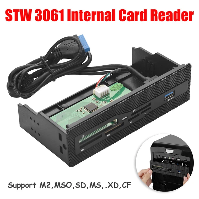 USB 3.0 INTERFACE 5.25 inch Internal Front Panel M2 Card Reader for PC ...