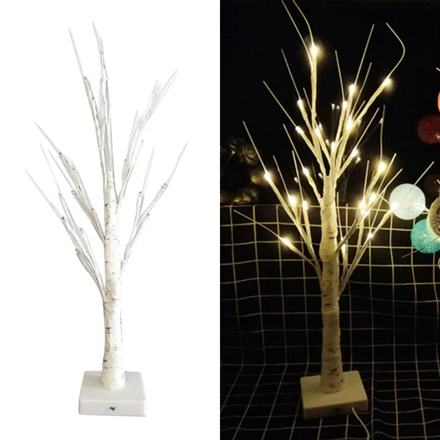 24 LEDS BIRCH Twig Lights Night Branch - Shaped Tree Decorative Lamp £ ...