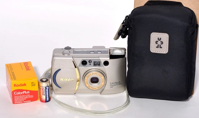 NIKON LITE-TOUCH ZOOM 70Ws AF Compact Camera with Film, Battery and Bag ...