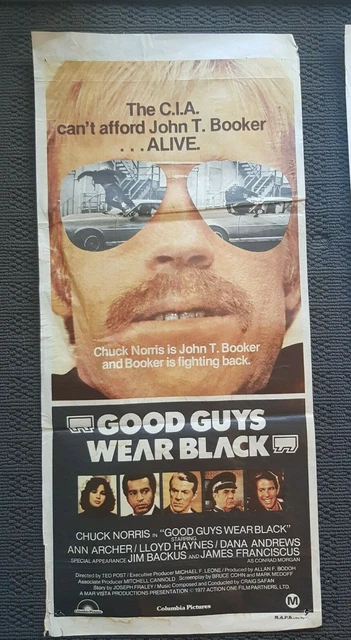 ORIGINAL MOVIE POSTER Classic Chuck Norris "Good Guys Wear Black" 1978 ...