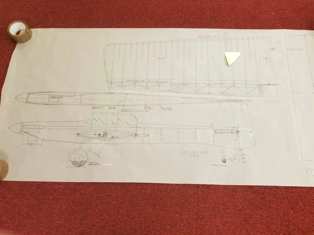 VINTAGE MODEL AIRCRAFT Plans Control Line STUKA STUNTA Hand Drawn #7 £4 ...