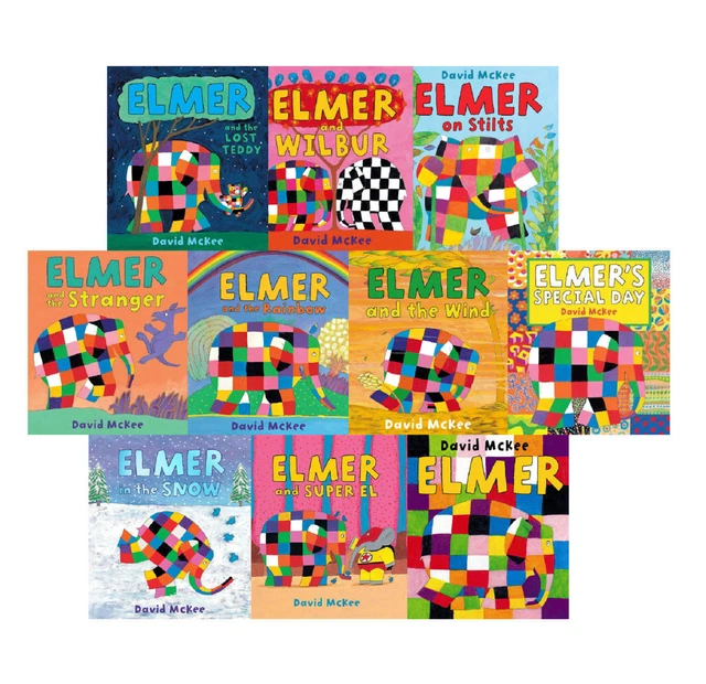 ELMER THE ELEPHANT 10 CLASSIC PAPERBACK PICTURE STORY BOOKS BY DAVID ...