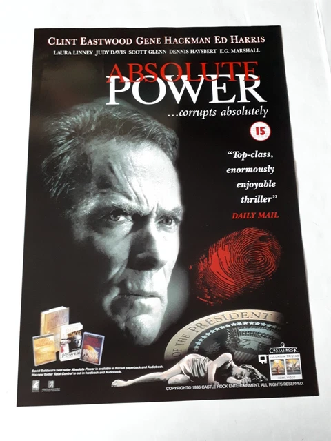 ABSOLUTE POWER CLINT Eastwood ORIGINAL POSTER Video Shop DVD VHS £5.00 ...