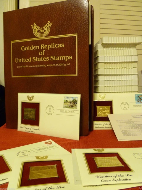 LOT OF 90 22 Kt Gold Postage Stamp Replicas + First Day Issues ...