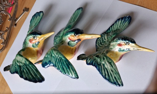 BESWICK KINGFISHER VINTAGE Wall Plaques Set of 3 Perfect £120.00 ...