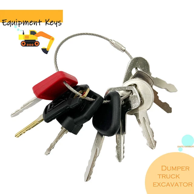 8 MASTER PLANT Key Bagger Dumper JCB Komatsu Volvo Thwaites CAT Hitachi ...