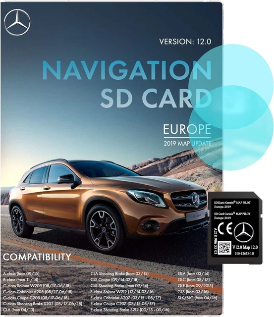 MERCEDES SAT NAV SD Card Garmin Map Pilot STAR2 v12 Europe 2019 ...