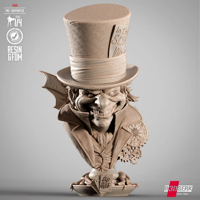 MAD HATTER (BUST) 3d Print - Unpainted model kit £69.99 - PicClick UK