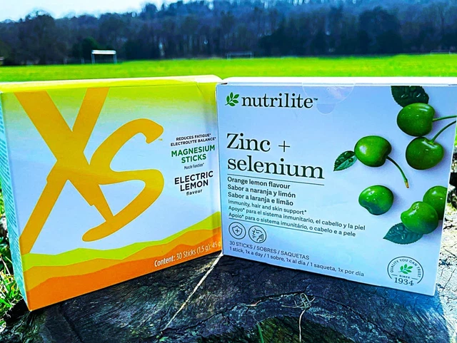 AMWAY NUTRILITE 30+30 Magnesium+Zinc With selenium sticks 45g each Perfect Combo £34.50 ...