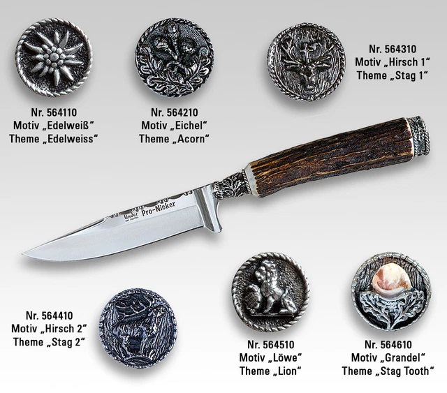 LINDER PRO NICKER Jagdmesser Trachtenmesser Stilett mit Hirschhorngriff ...