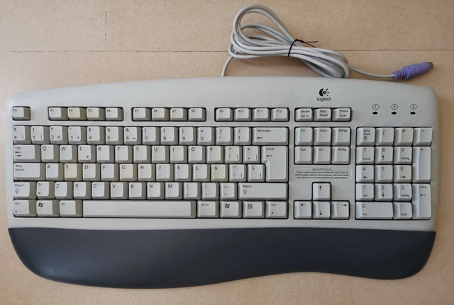 TECLADO CABLE LOGITECH Deluxe Keyboard PS2 Y-SU45 vintage español ...
