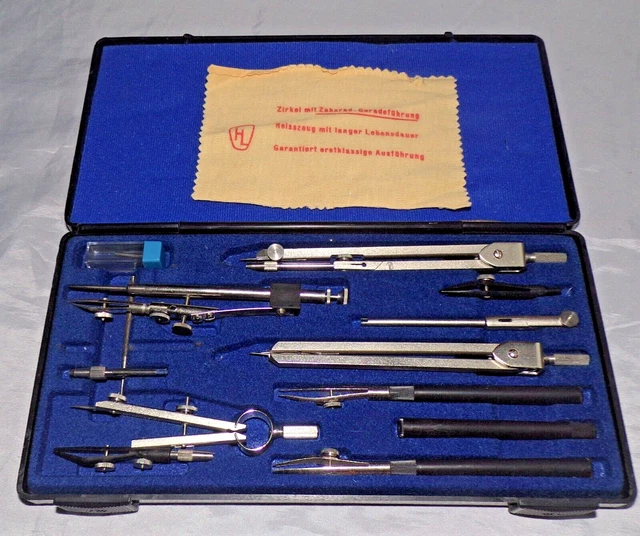 A VINTAGE SET ZEICHEN Engineering Technical Drawing Instruments in ...