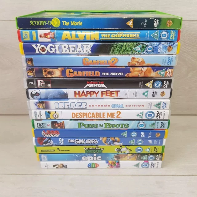 BUNDLE OF 15 DVDs Kids Children Cartoons Scooby Smurfs Alvin Lego Yogi ...
