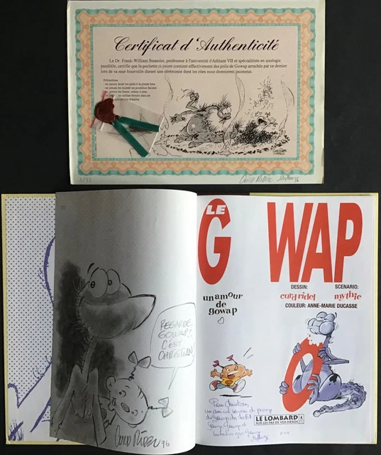 LE GOWAP UN amour de gowap + certificat + dessin dédicacé EO 1996 ...