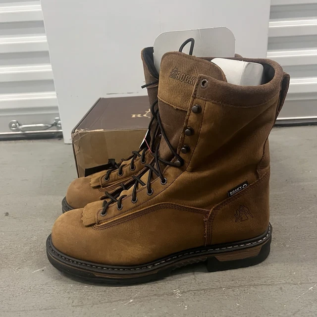 ROCKY IRONCLAD STEEL Toe Waterproof Work Boots New Men's Size 8.5 Wide ...