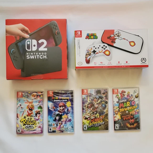 NINTENDO SWITCH 2 Console: Mario Kart World Bundle with Options ...