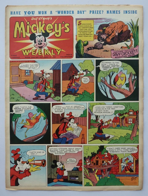 MICKEY MOUSE WEEKLY - 22 October 1955 - Walt Disney UK Comic Oldhams ...