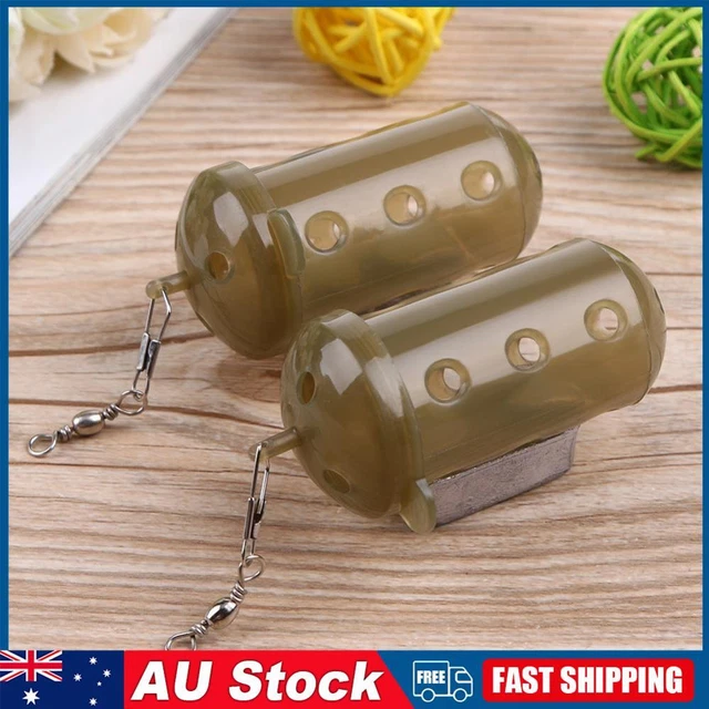 CARP FISHING FEEDERS Bait Cage Lure Pit Device w/ Lead Pellet Fishing ...