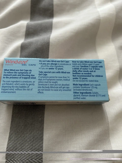 WIND-EZE SIMETICONE 20 Soft Gel Capsules 125mg - For Trapped Wind ...