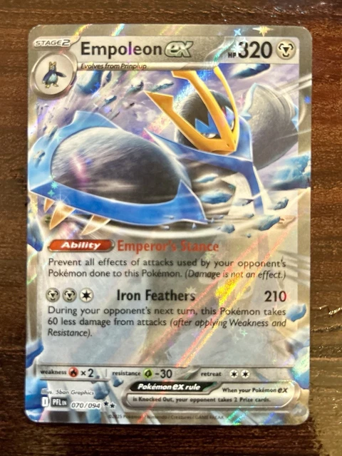 2025 POKEMON PHANTASMAL Flames Empoleon ex Double Rare 070/094 English ...
