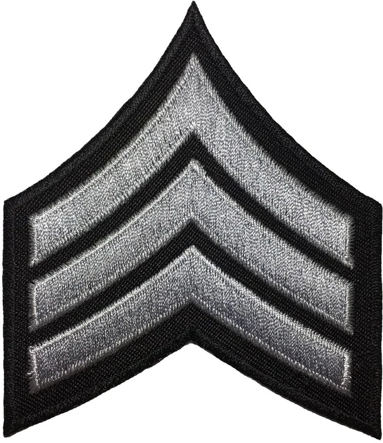 CHEVRONS SERGEANT E-5 Stripes US Army Rank Arms Embroidered Sew Iron on ...