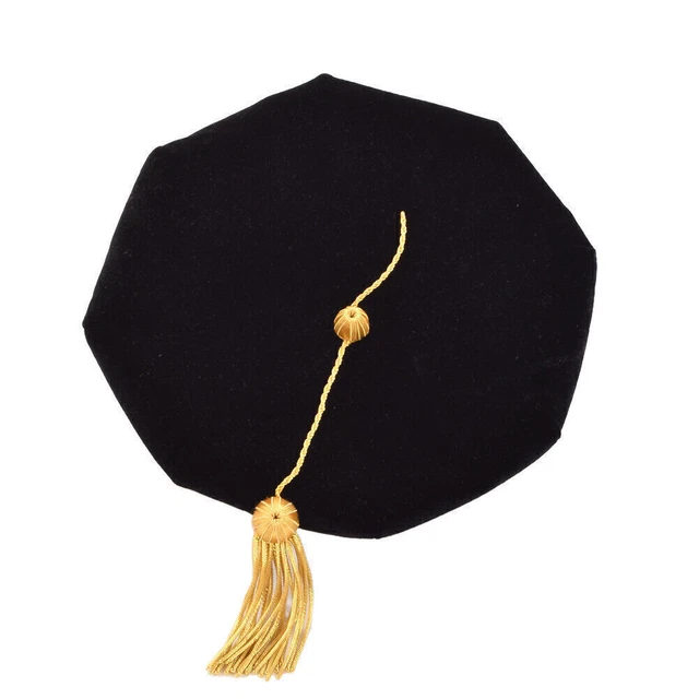 DOCTORS GRADUATION HAT 8-sided Corner Doctorial Hat Doctoral Tam with ...