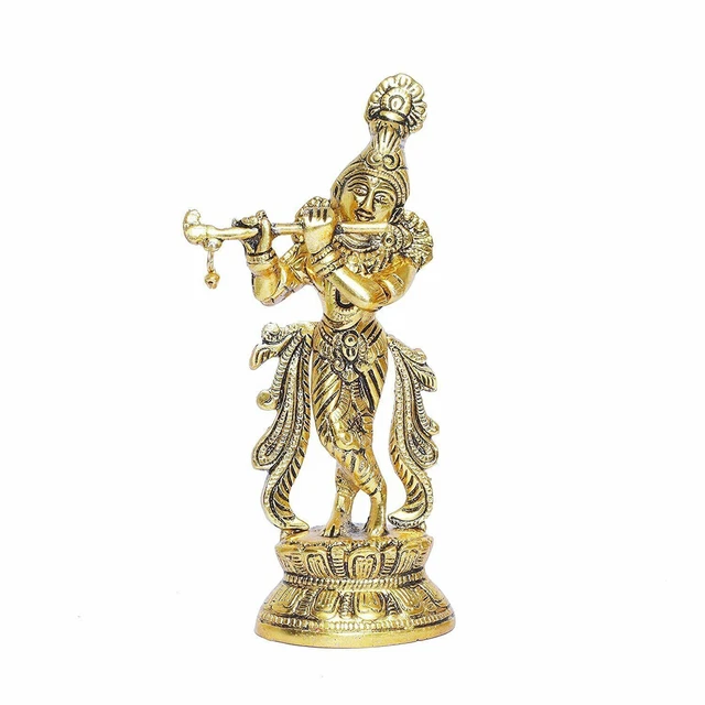 INDIAN TRADITIONAL LORD Krishna Metal Statue For Temple & Office EUR 31 ...