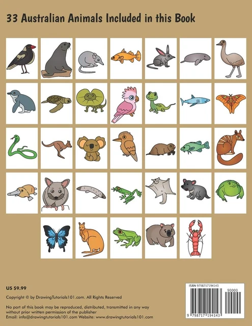 HOW TO DRAW Australian Animals for Kids | Brand New Paperback Book EUR ...